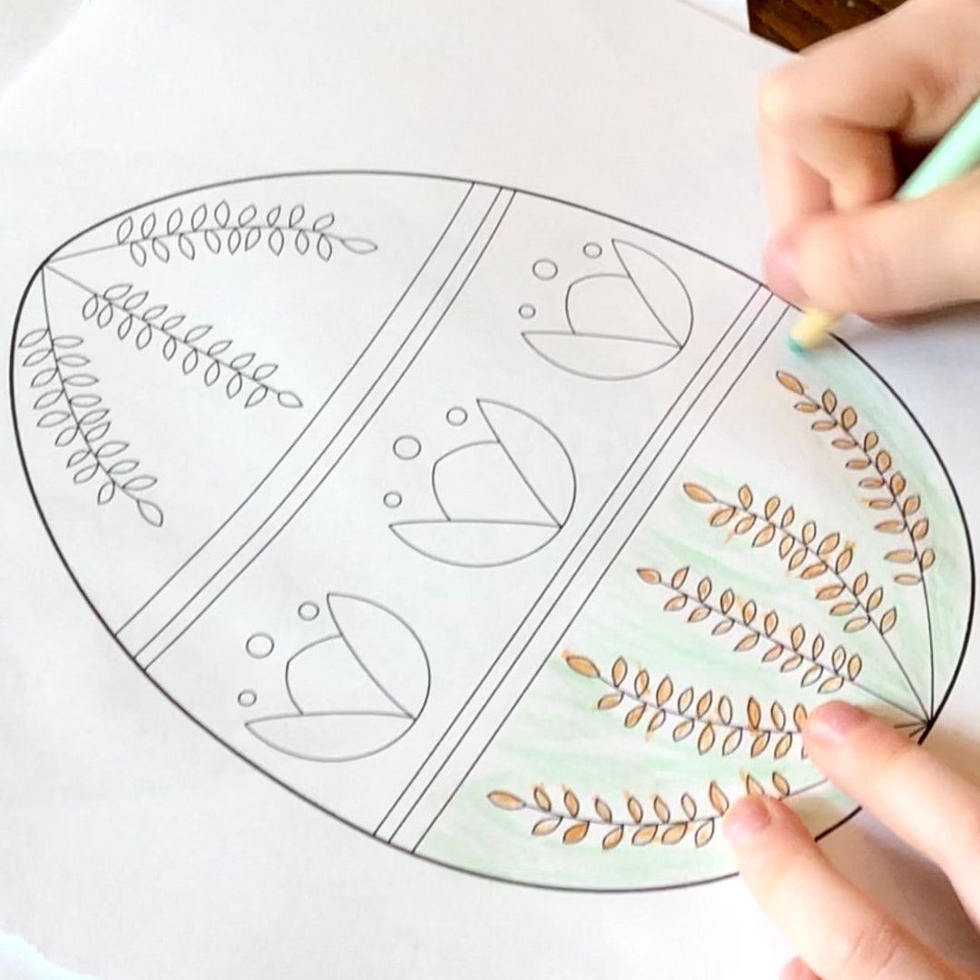 Easter Decoration Printable Banner. Easter Coloring Activity for Kids ...