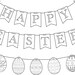 Easter Decoration Printable Banner. Easter Coloring Activity for Kids ...