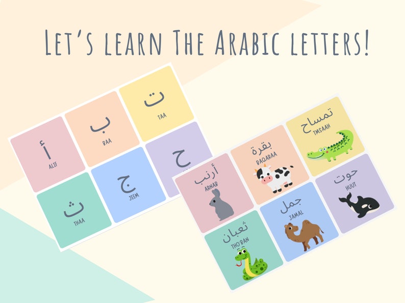 Arabic Alphabet Animal Flashcards: Printable Learning Fun! - Etsy