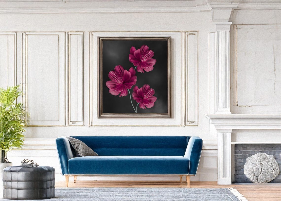 Pink Cosmos Flower Print, Modern Floral Wall Decor, 16x20inch - Etsy