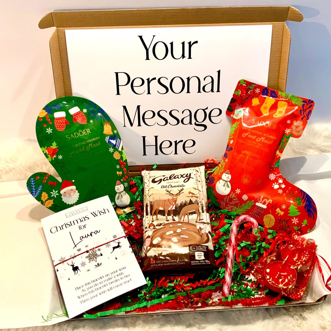 Custom Christmas Pamper Hamper for One, Small Personalised Xmas Gift ...