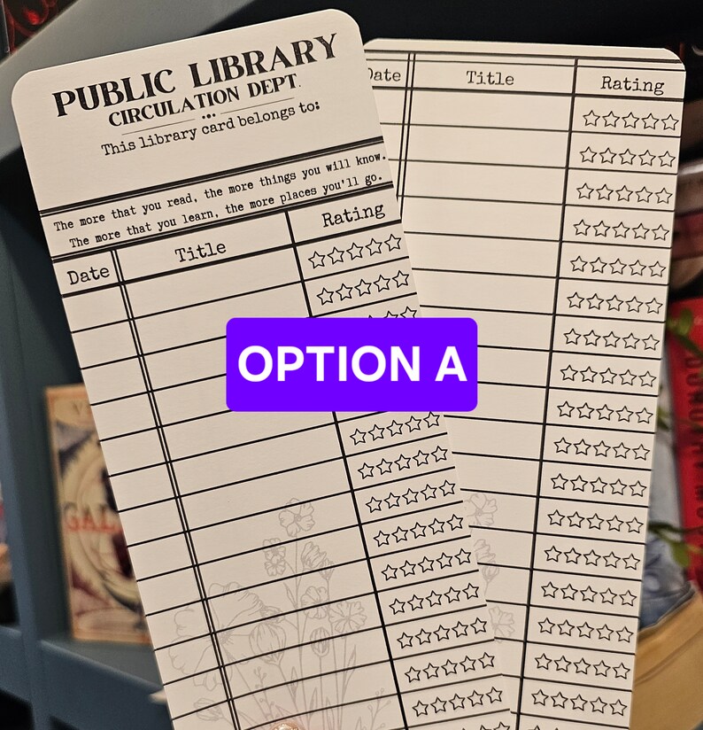 Library Card Bookmark, Reading Log, Book Tracker, 3 Pack, Reading List ...