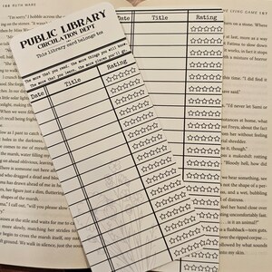 Library Card Bookmark, Reading Log, Book Tracker, 3 Pack, Reading List ...