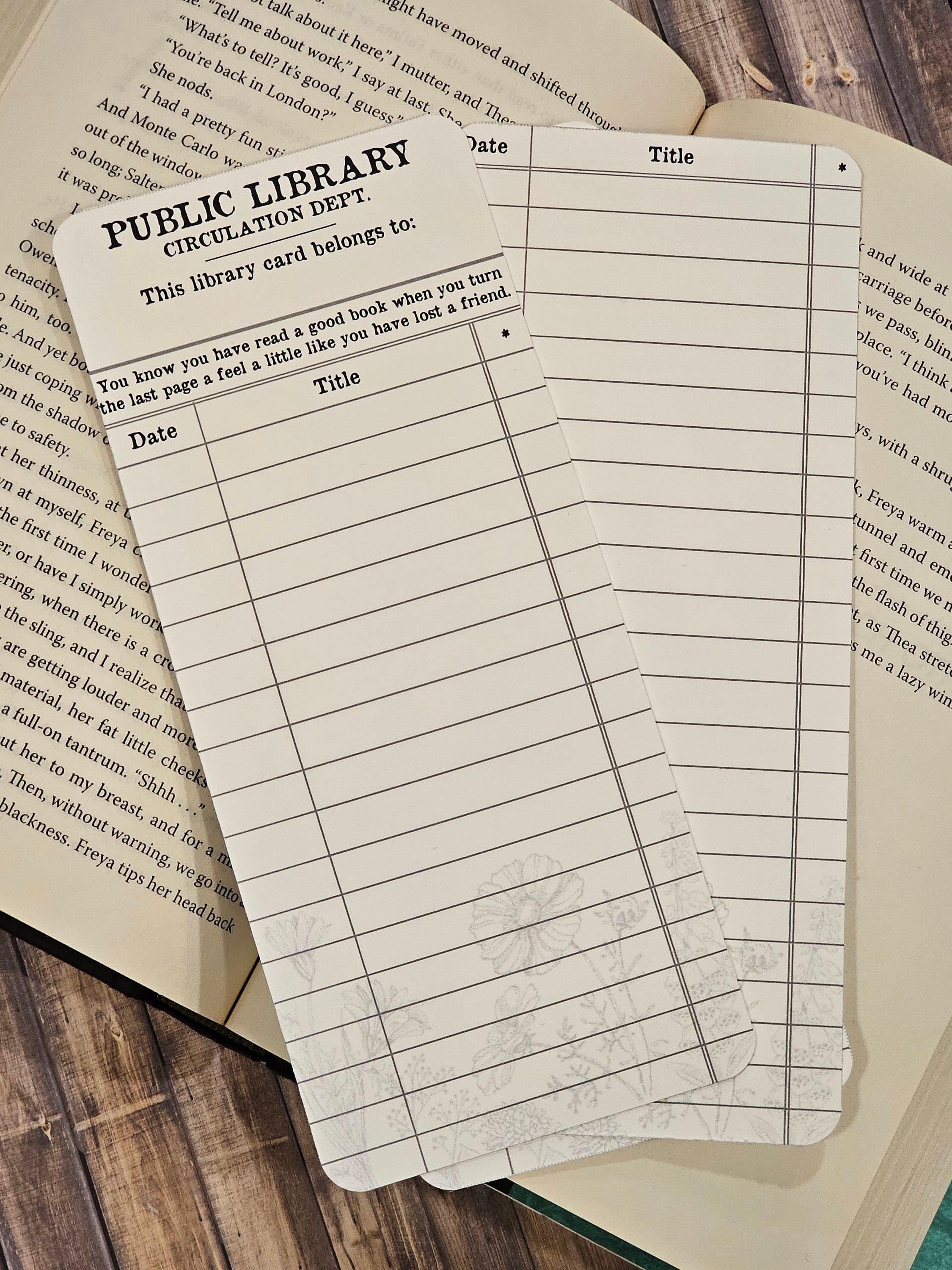 Library Card Bookmark, Reading Log, Book Tracker, 3 Pack, Reading List ...