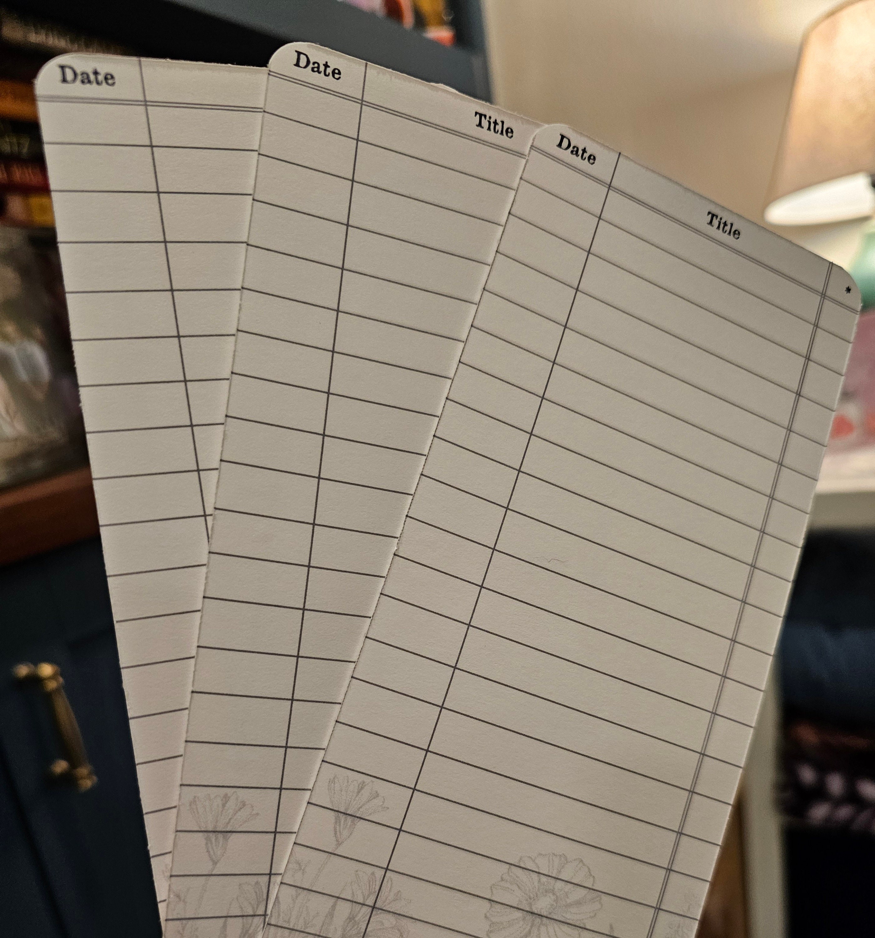 Library Card Bookmark, Reading Log, Book Tracker, 3 Pack, Reading List ...