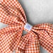 Extra Large Orange Gingham Bow - Elegant Checkered Ribbon, Door Bow ...