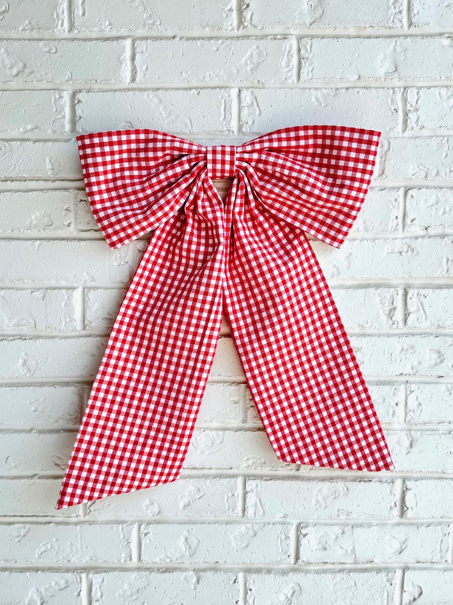 Extra Large Red Gingham Bow - Elegant Checkered Ribbon, Door Bow ...