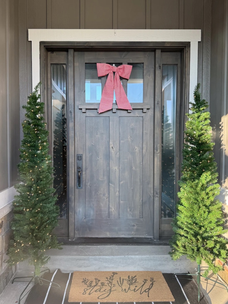 Extra Large Red Gingham Bow - Elegant Checkered Ribbon, Door Bow ...