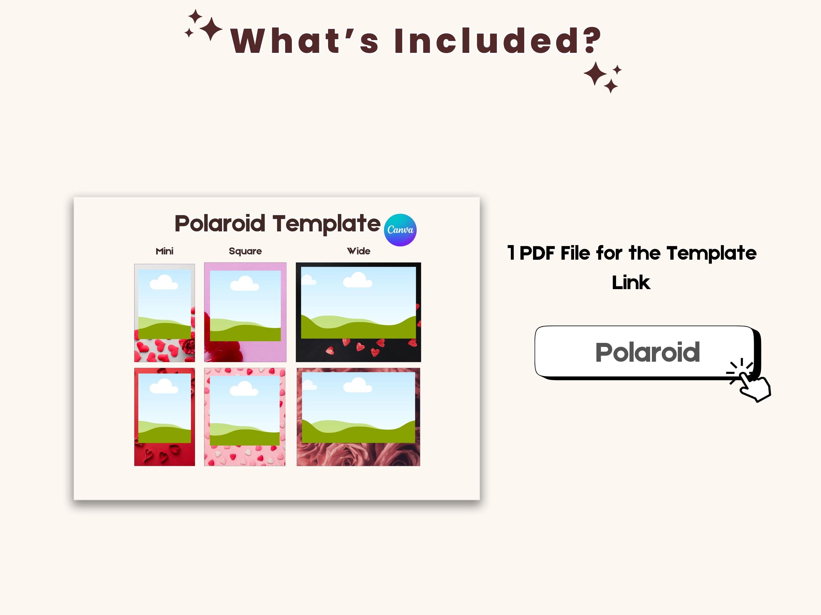 Instax Photo Frame for Valentine's Template, Polaroid, Photo Printing ...