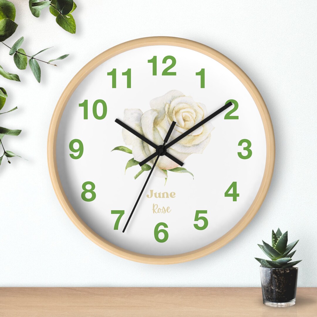 June Birth Flower Wall Clock Home Decor Office Decor Housewarming Gift ...