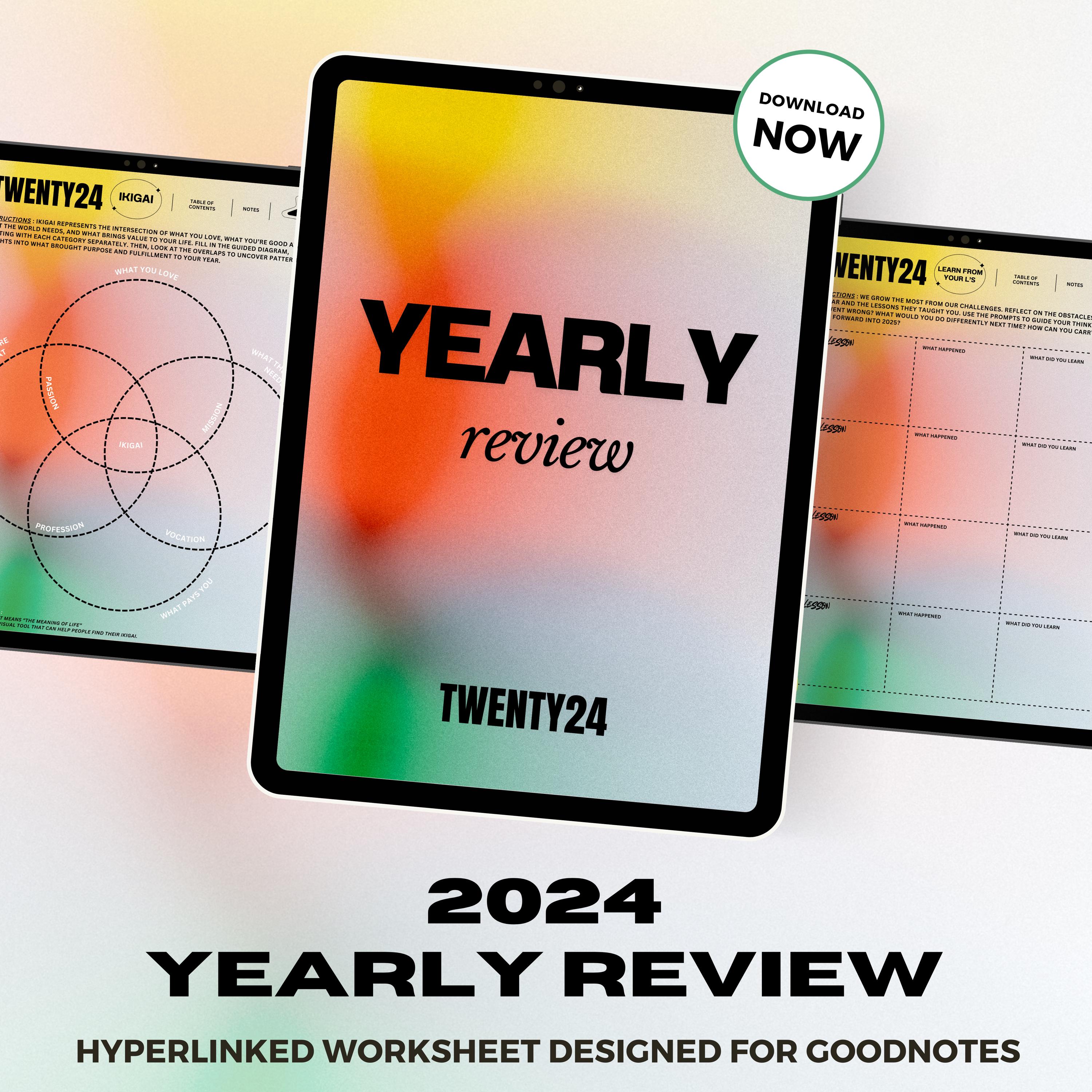 2024 Yearly Review, Yearly Reflection, Guided Review, Yearly Goals ...
