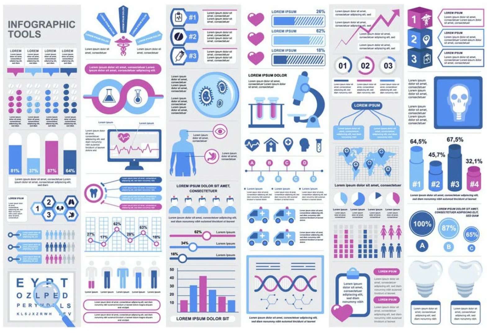Medical Infographic Premium Editable Template Bundle - Etsy