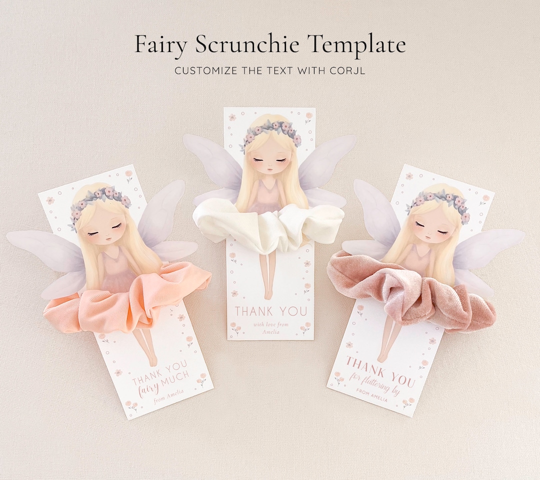 Fairy Ballerina Scrunchie Card Template, Fairy Dancer Birthday Party ...