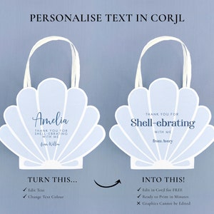 Mermaid Shell Favor Box Template, Under the Sea Birthday Party, Shell ...