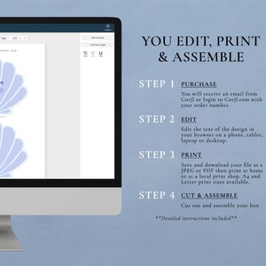 Mermaid Shell Favor Box Template, Under the Sea Birthday Party, Shell ...