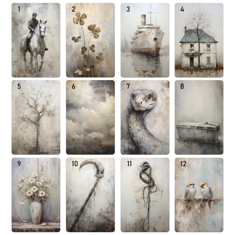 Oil Painting Lenormand Card Deck, 36 Cards, Petit Lenormand, Oracle ...