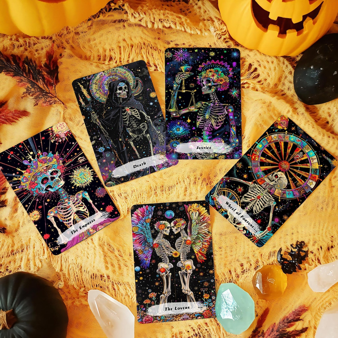 Skeleton Tarot Deck, Tarot Card Deck, Tarot Deck With Guidebook, 78 ...