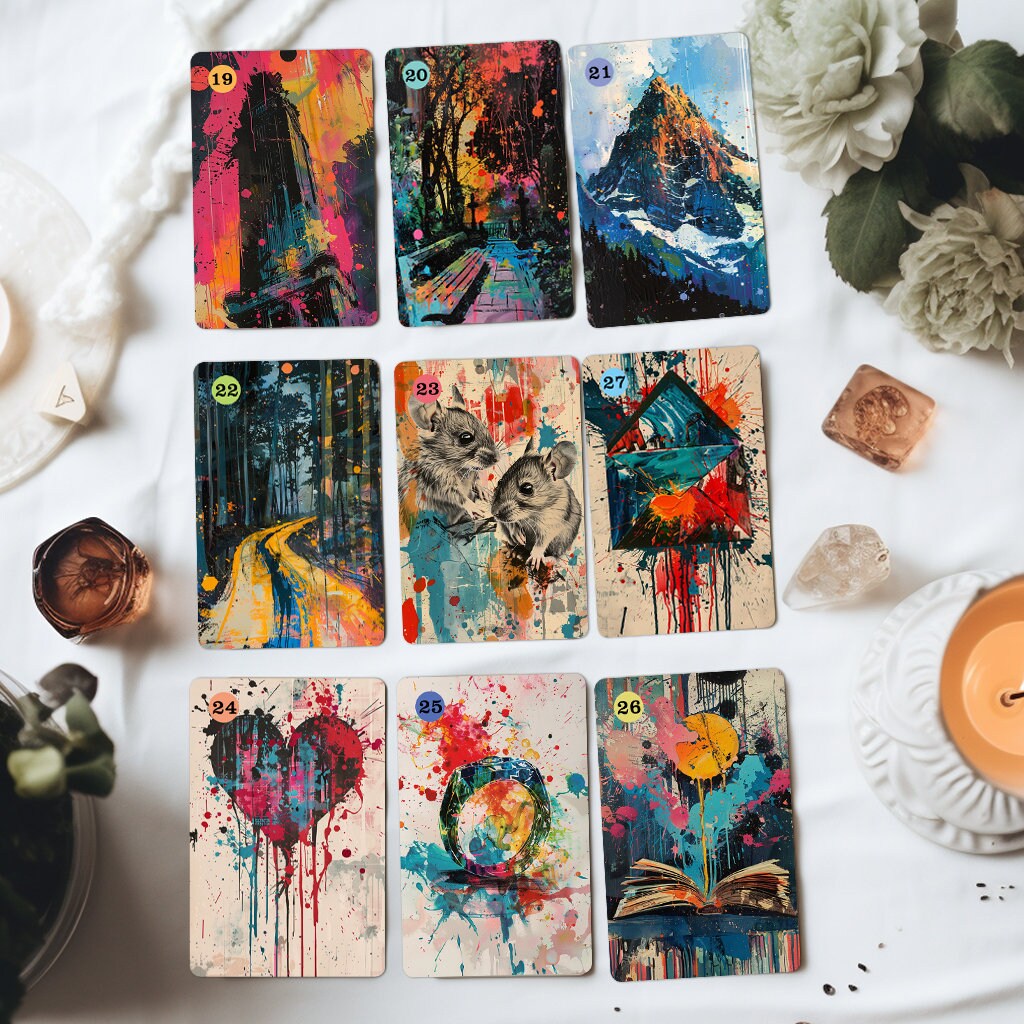 Colorful Lenormand Card Deck, 36 Cards, Graffiti Lenormand Oracle Deck ...