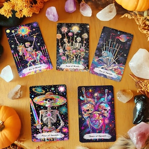 Skeleton Tarot Deck, Tarot Card Deck, Tarot Deck With Guidebook, 78 ...