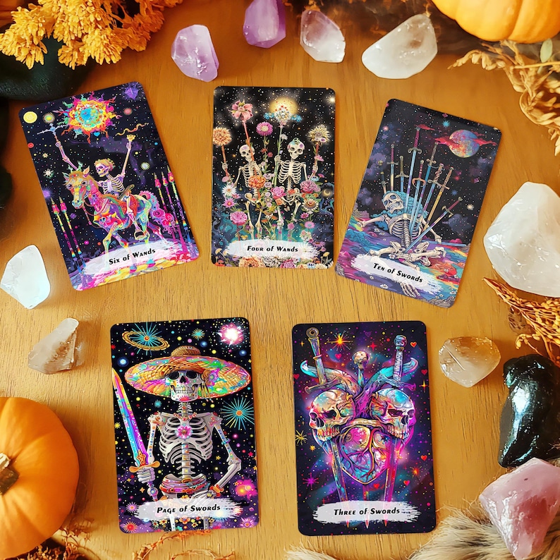 Skeleton Tarot Deck, Tarot Card Deck, Tarot Deck With Guidebook, 78 ...