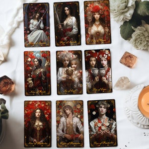 Tarot Deck, Tarot Cards Deck With Guidebook, Red Rose Tarot Card Deck ...