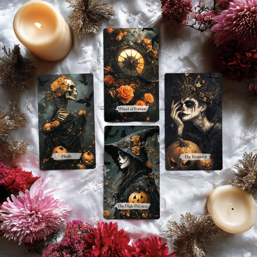 Pumpkin Prophecy Tarot Deck, Halloween Tarot Card Deck, Tarot Deck With ...