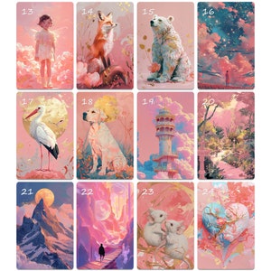 Dreamscape Lenormand Deck, Oracle Cards, Oracle Deck, Pink Lenormand ...