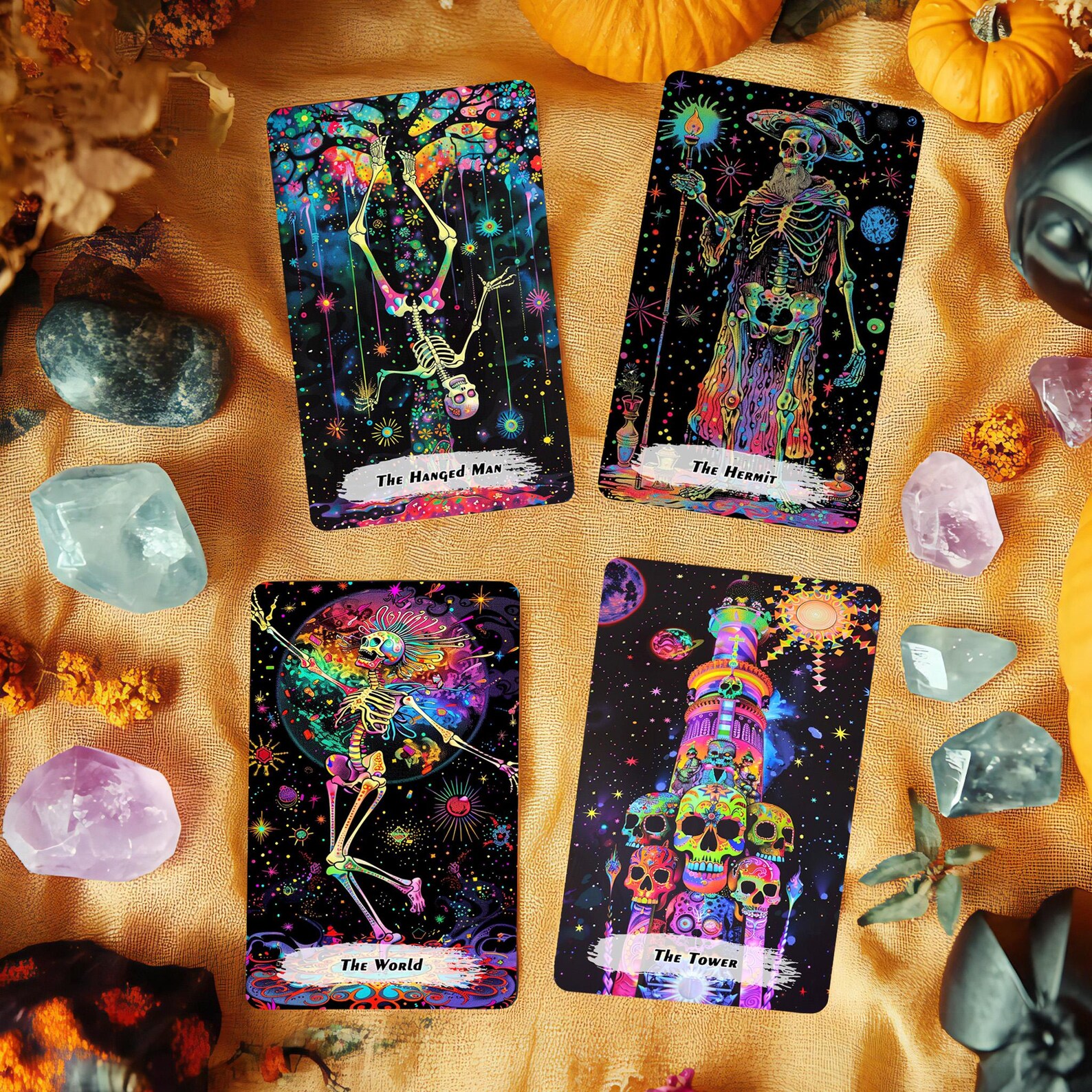 Skeleton Tarot Deck, Tarot Card Deck, Tarot Deck With Guidebook, 78 ...