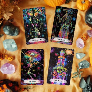 Skeleton Tarot Deck, Tarot Card Deck, Tarot Deck With Guidebook, 78 ...