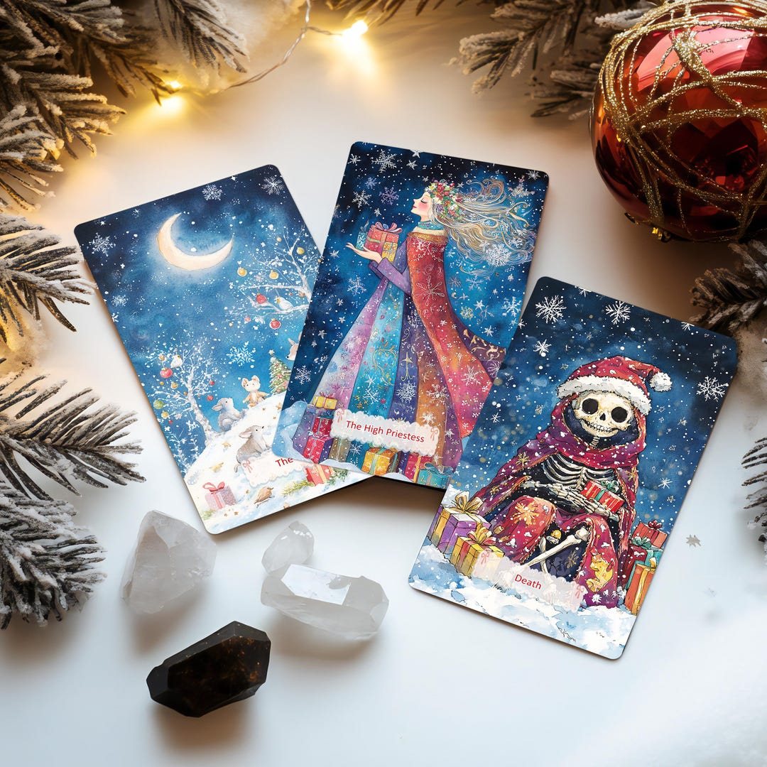 Tarot Deck, Christmas Tarot Card Deck, Tarot Deck With Guidebook, 78 ...