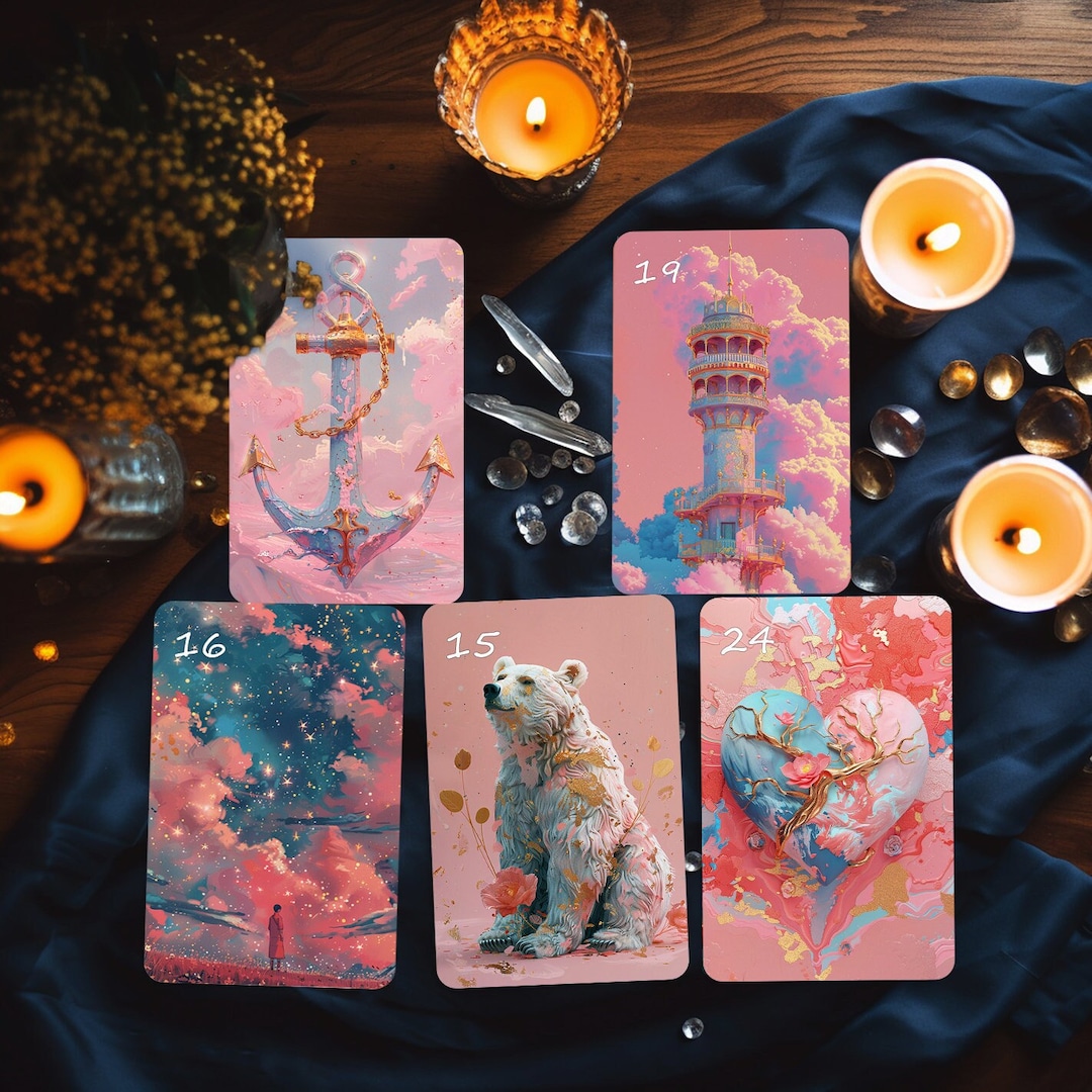 Dreamscape Lenormand Deck, Oracle Cards, Oracle Deck, Pink Lenormand ...