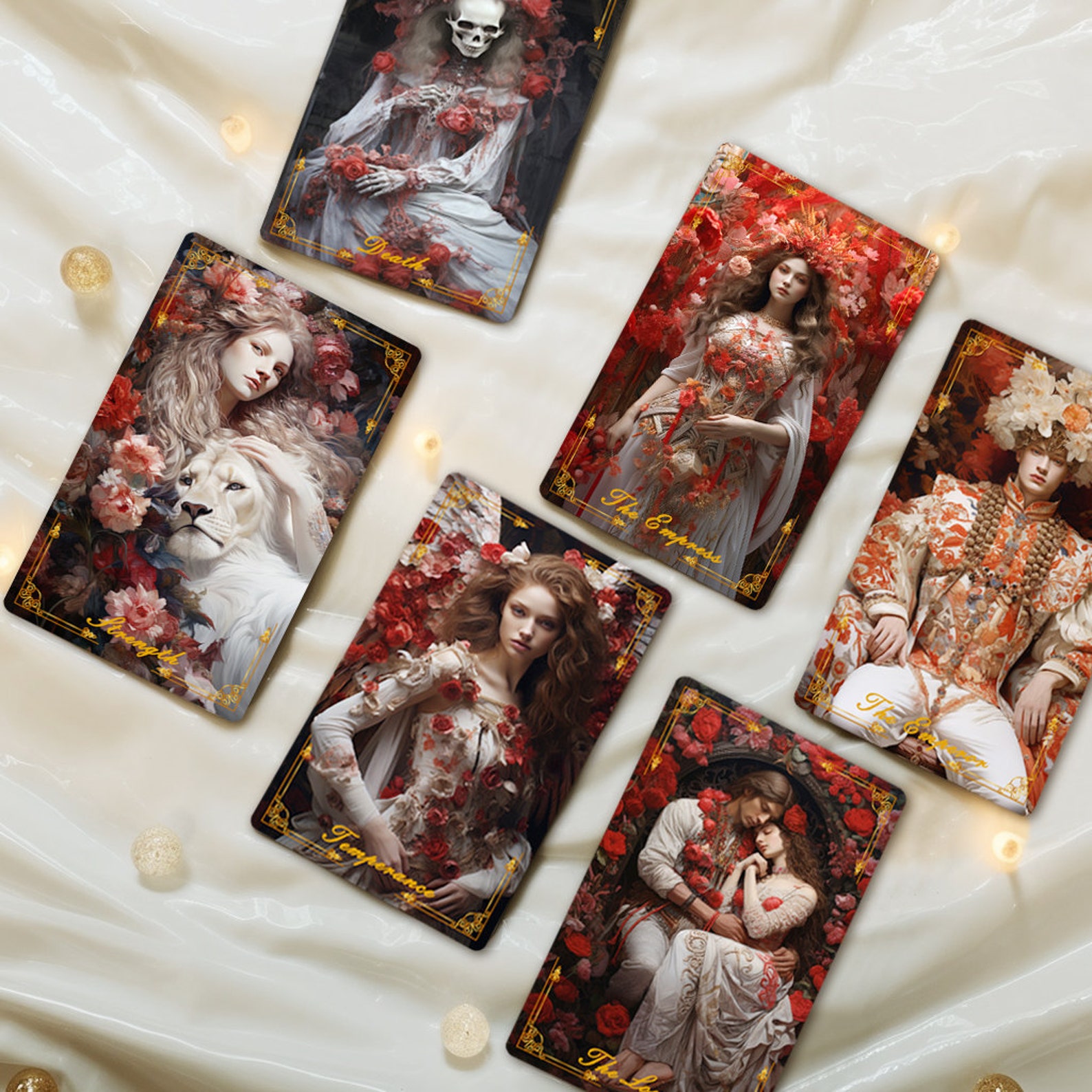 Tarot Deck, Tarot Cards Deck With Guidebook, Red Rose Tarot Card Deck ...