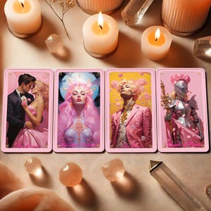 Pink Fairytale Tarot Deck With Guidebook, Tarot Cards, Complete Tarot ...