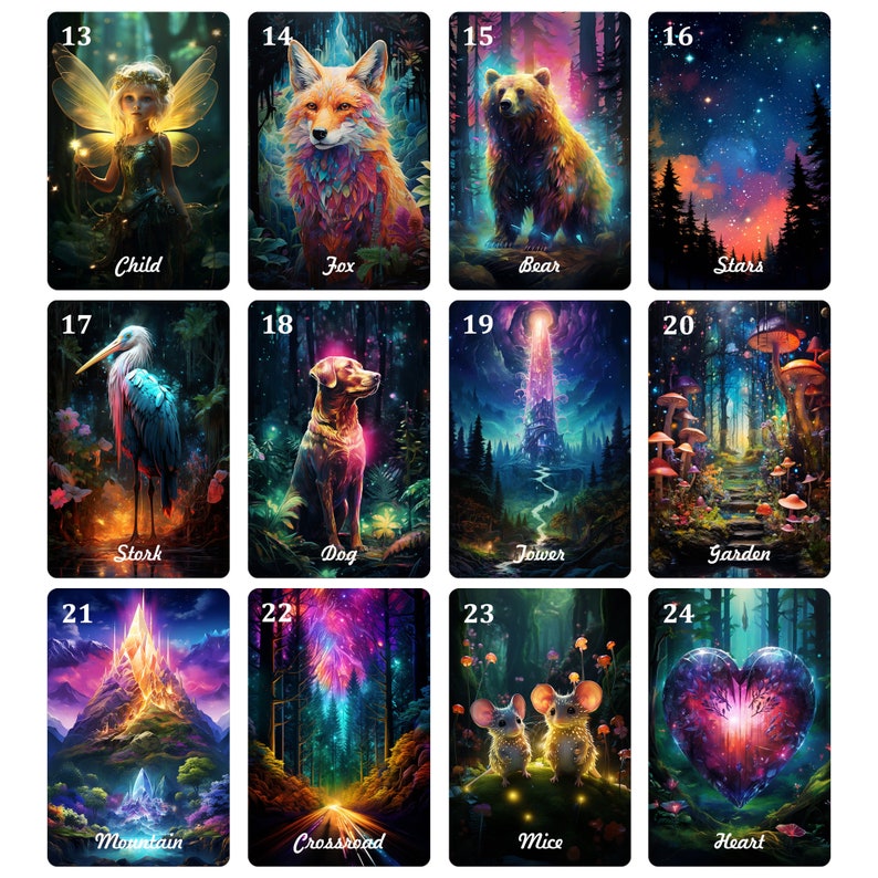 Petit Lenormand Card Deck - Whimsical 36 Cards Oracle Deck for Tarot ...
