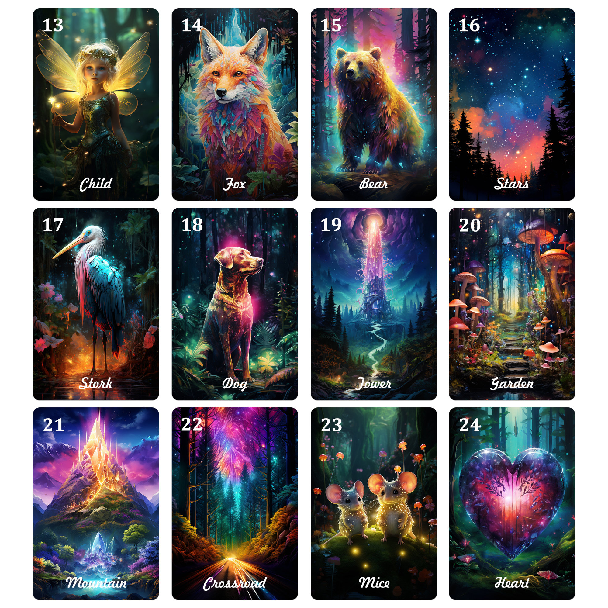 Petit Lenormand Card Deck - Whimsical 36 Cards Oracle Deck for Tarot ...