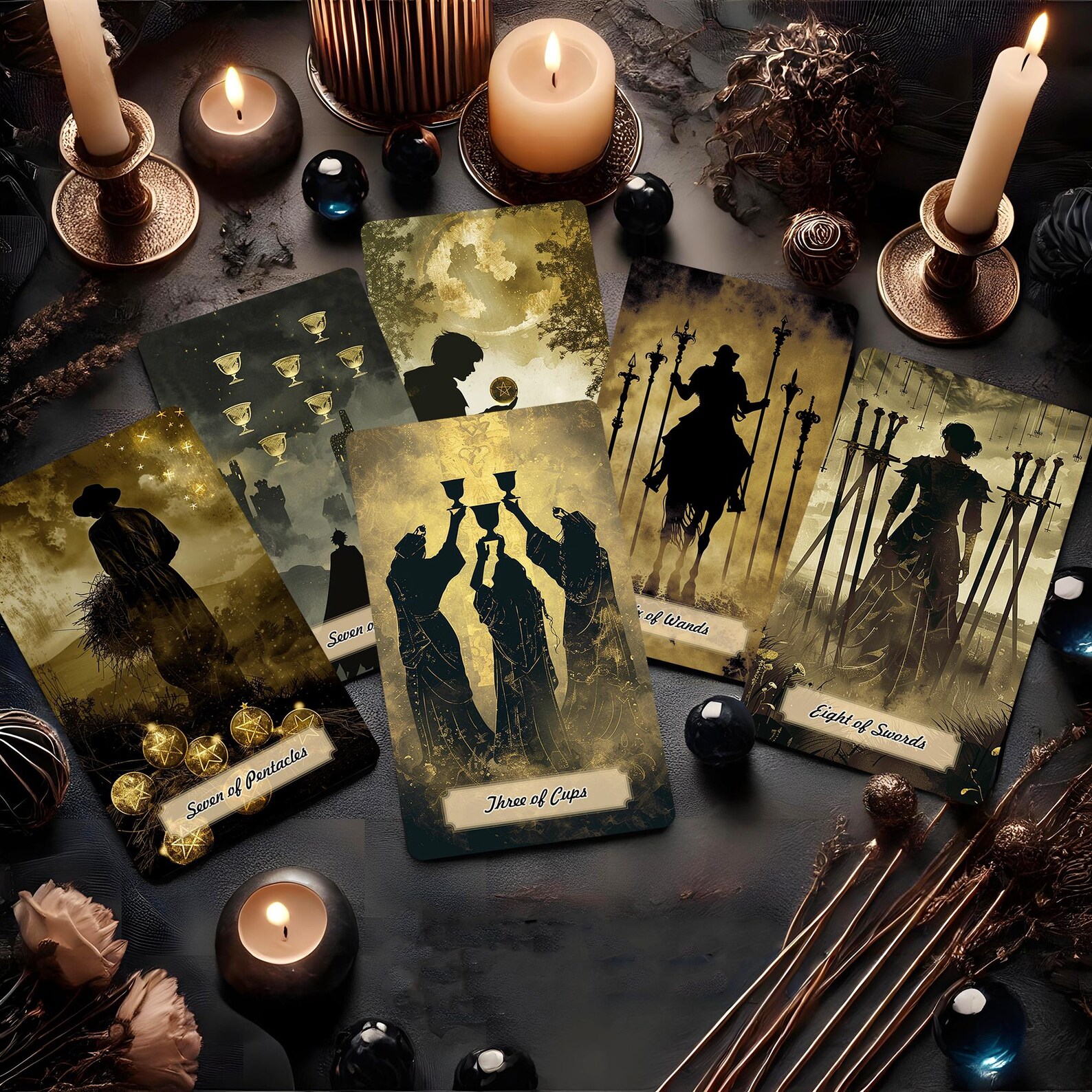Shadow Tarot Deck With Guidebook, Tarot Card Deck, Unique Tarot Cards ...