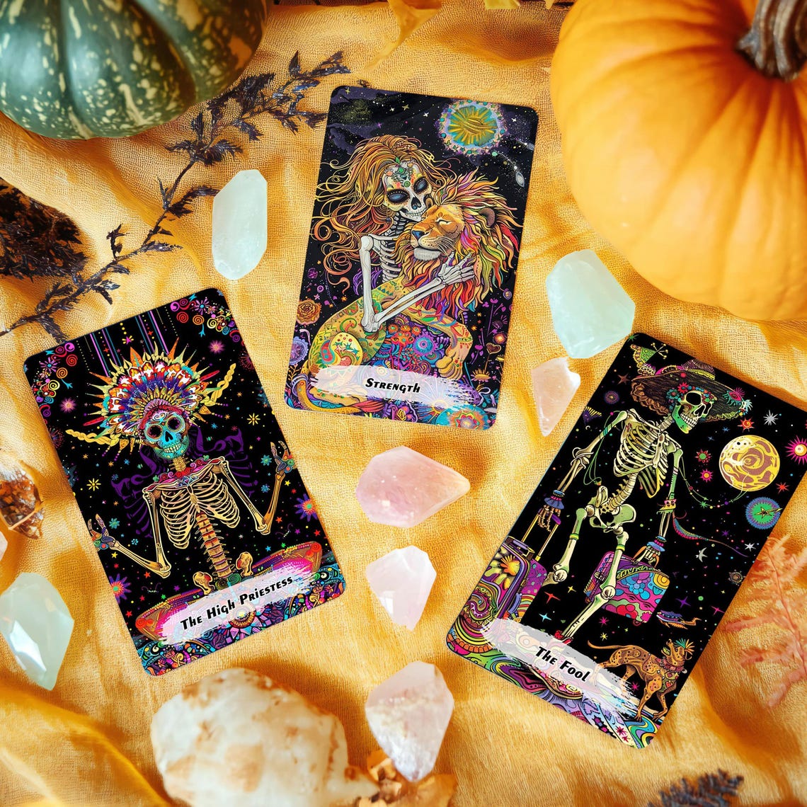Skeleton Tarot Deck, Tarot Card Deck, Tarot Deck With Guidebook, 78 ...