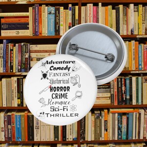 Button Pin Literary Genres Great Gift for Booklovers, Authors, and ...