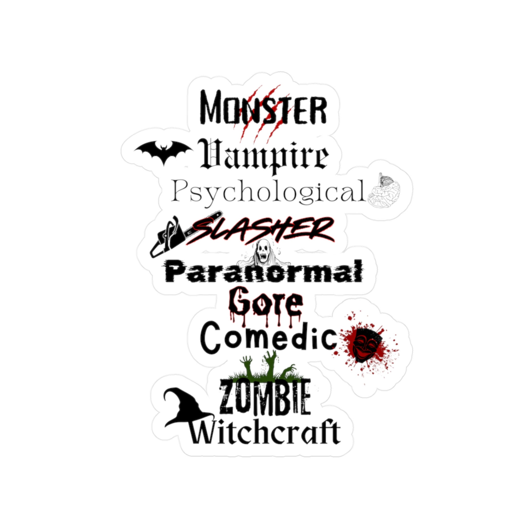 Spooky Season Sticker horror Genres Gift for Horror Movie Fans ...