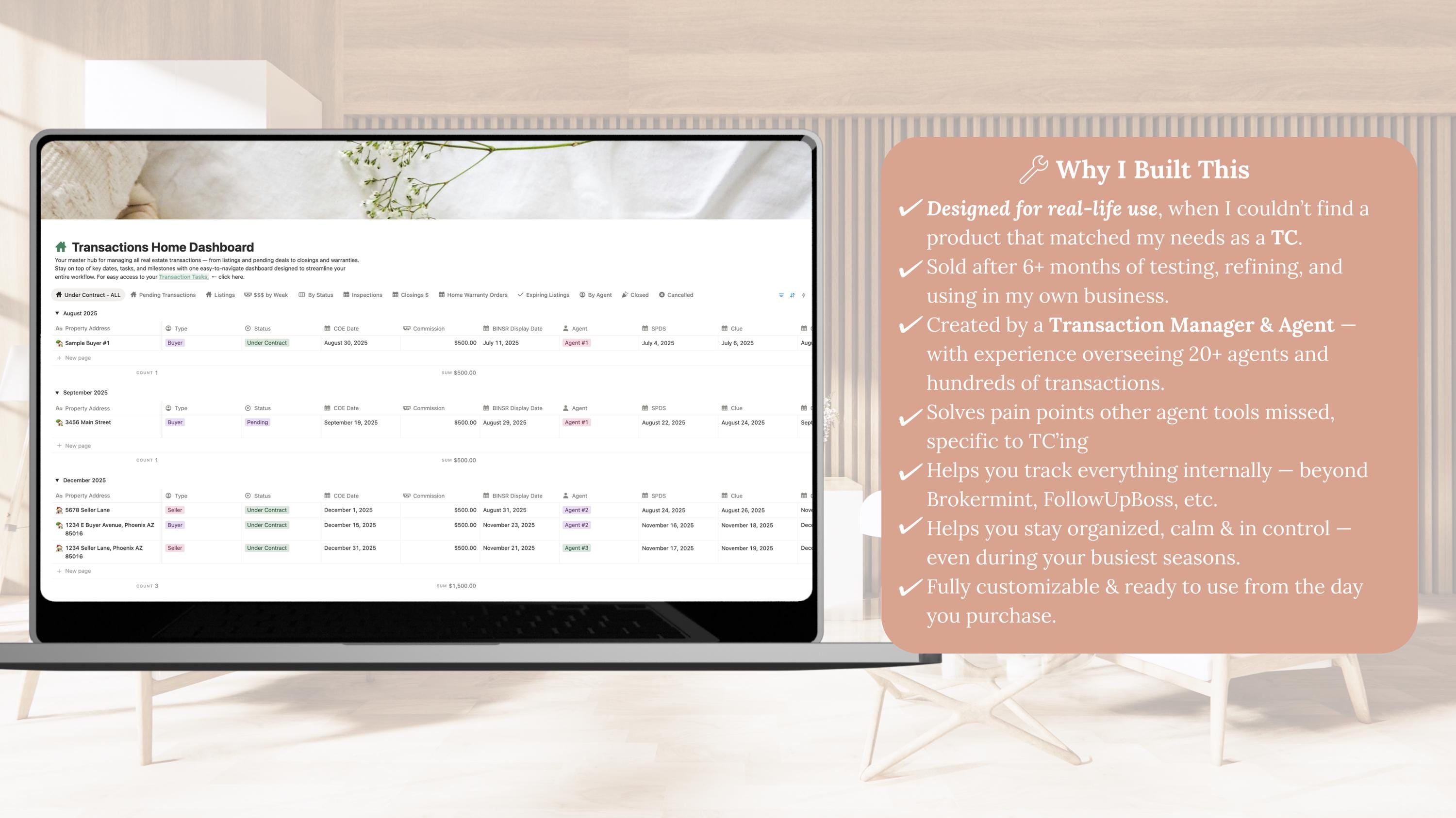 Real Estate Transaction Manager for Tc’s: Notion Template for TC ...