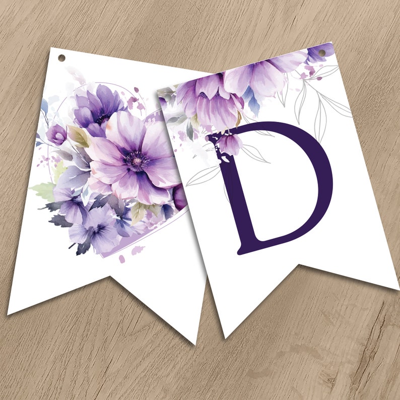 Watercolor Flower Greenery Floral Banner, Garland, Party Decor ...