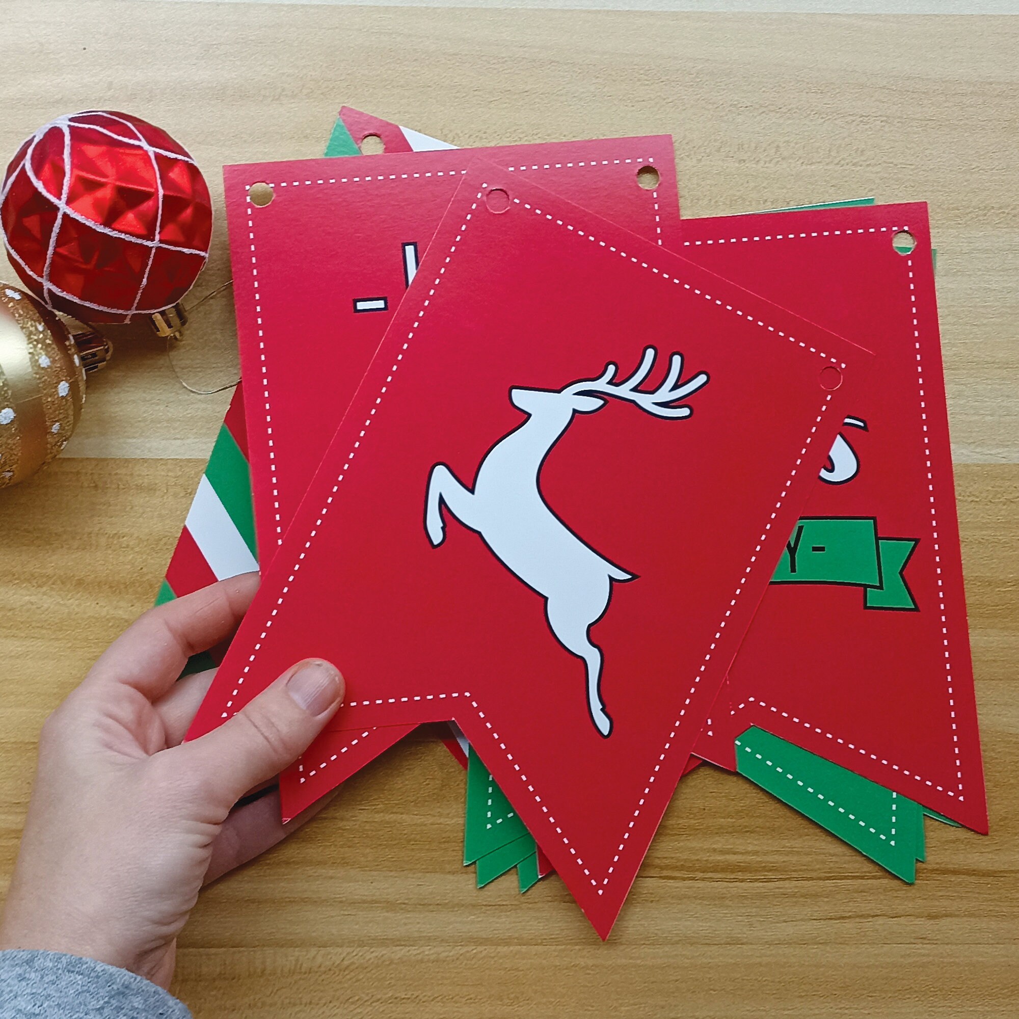 Printed Party Banner, New Year, Christmas, Holiday, Garland, Party ...