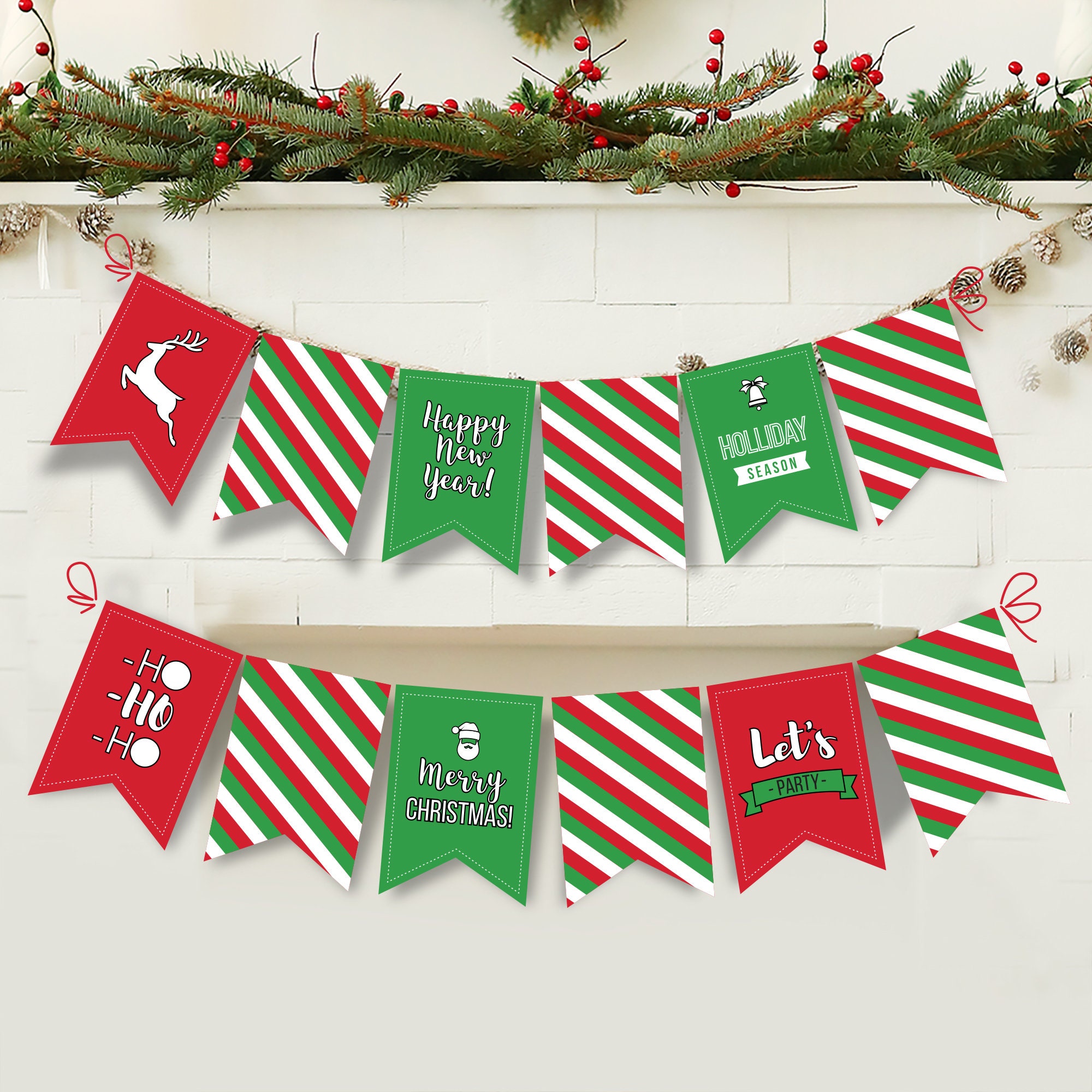 Printable Banner, Digital, New Year, Christmas, Holiday, Party Banner ...