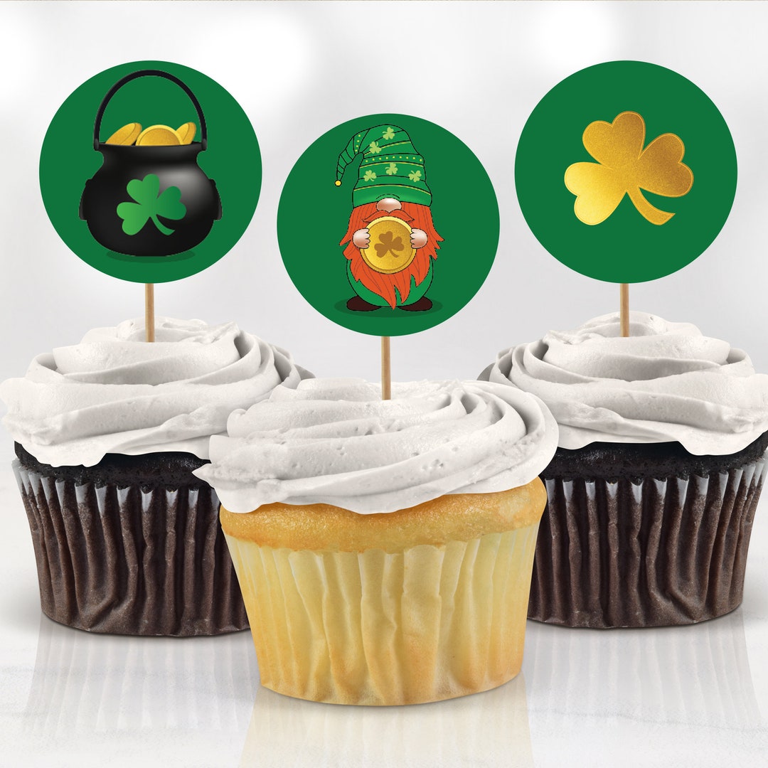 St Patrick's Day, Cupcake Toppers, Printable Cupcake Toppers, Green ...