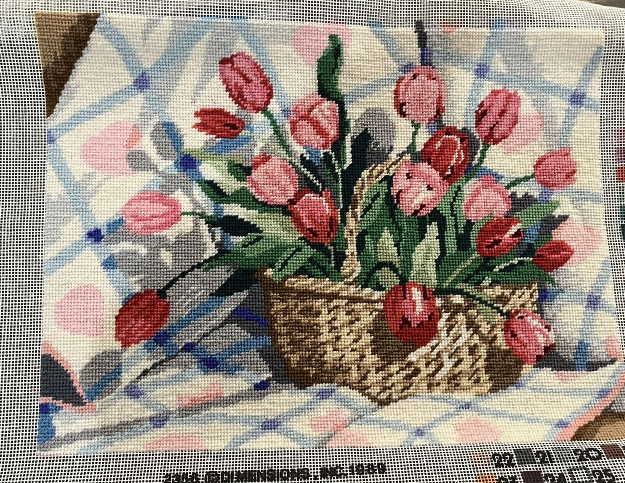 Completed Dimensions Needlepoint Tulips & Quilt - Etsy