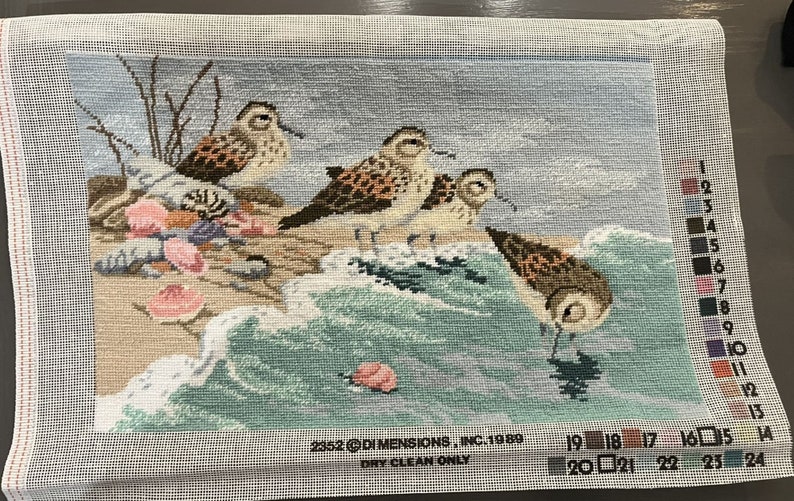 Completed Vintage Dimensions Needlepoint Vintage THE SANDPIPERS - Etsy