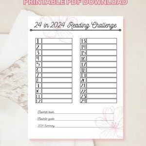 24 in 24' Reading Challenge-pink - Etsy