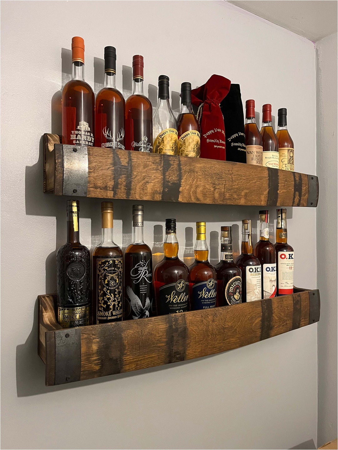 Floating Bourbon Barrel Stave Shelf With Free Shipping Rustic - Etsy