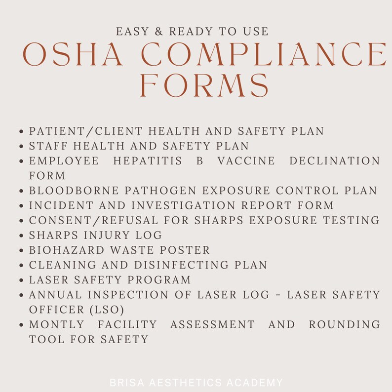 The Complete Bundle of OSHA Compliance Forms Plans Policies and ...