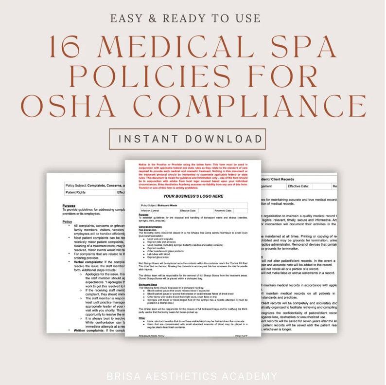 The Complete Bundle of OSHA Compliance Forms Plans Policies and ...